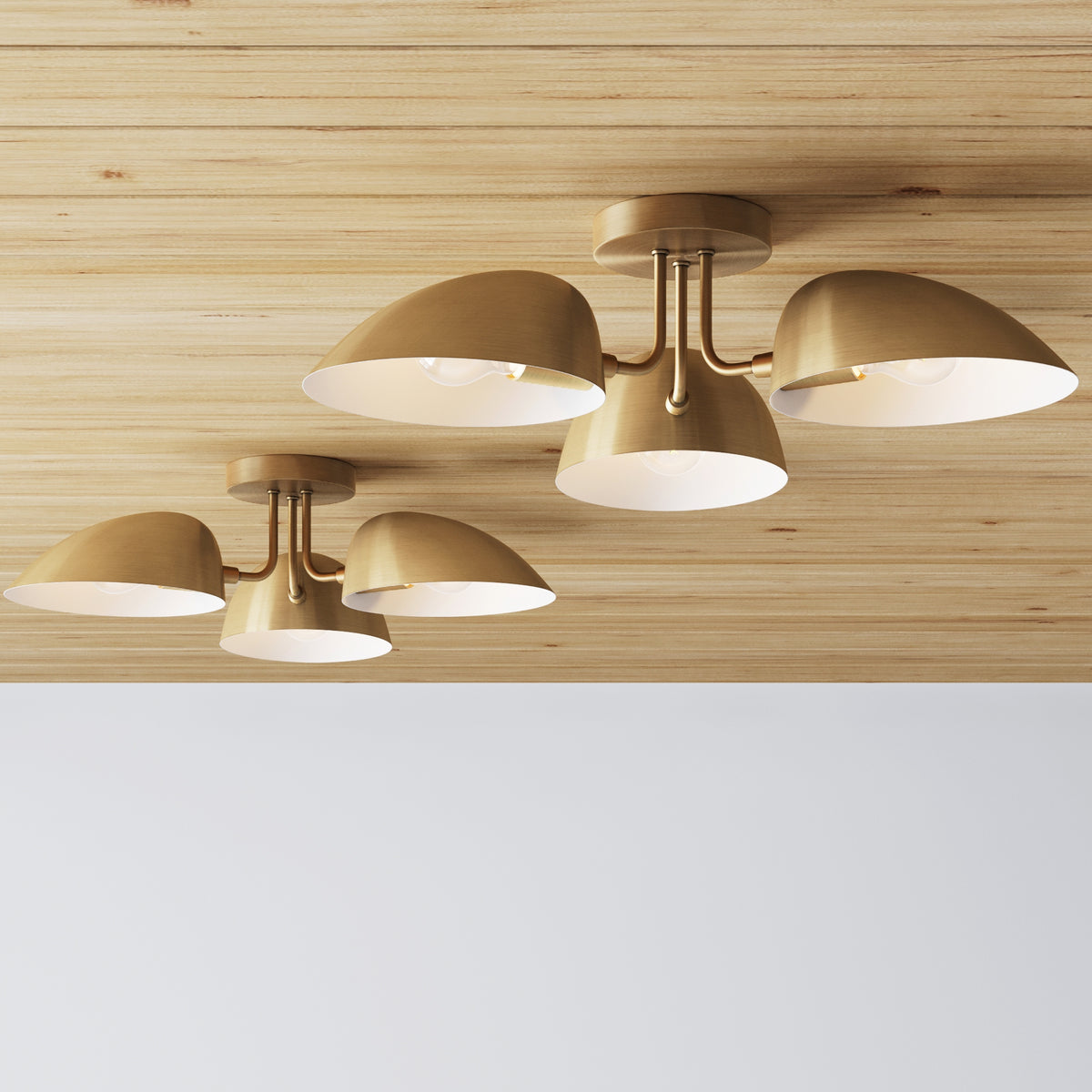 Argo Flush Mount Ceiling Light Fixture Modern Brass | Nathan James