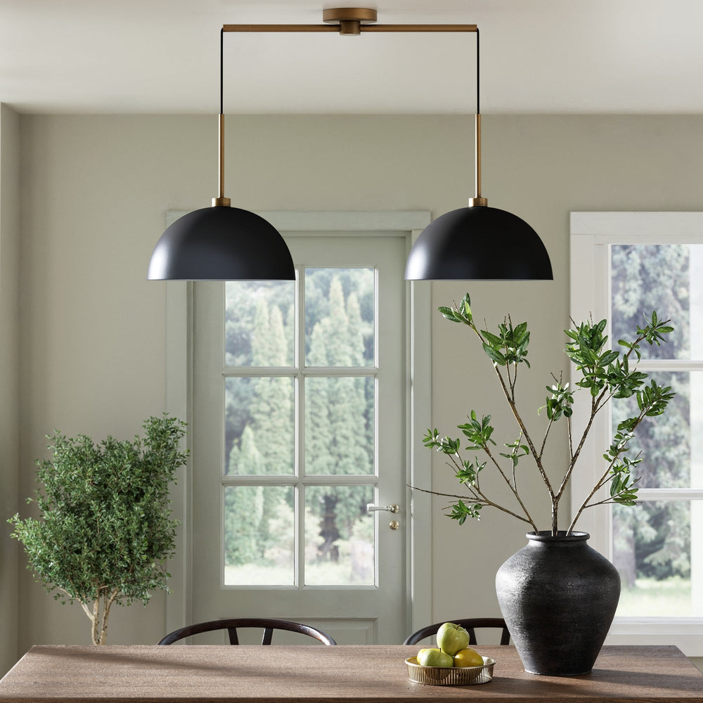 Percy Modern Farmhouse Pendant Light in Black | Nathan James