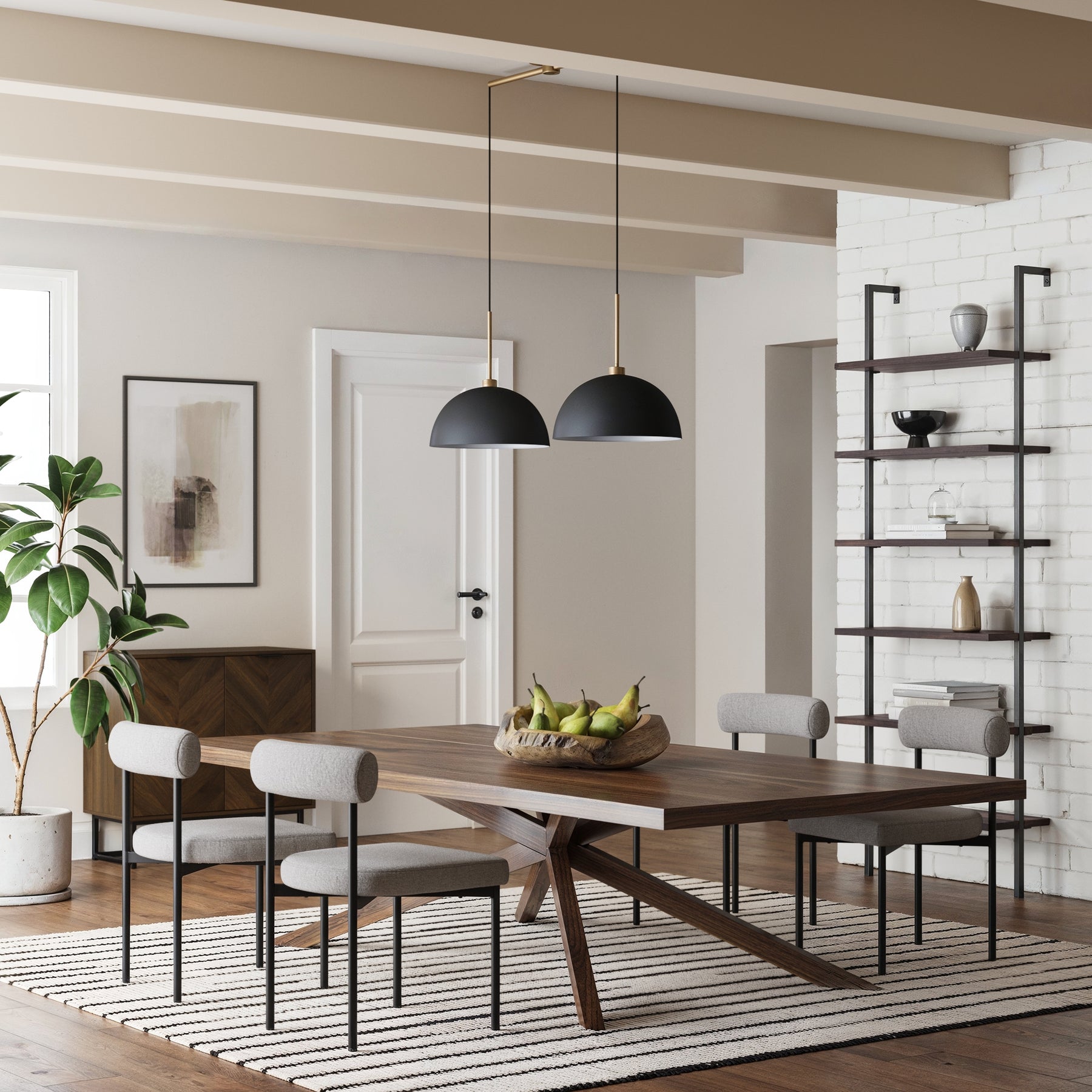 Percy Modern Farmhouse Pendant Light in Black | Nathan James