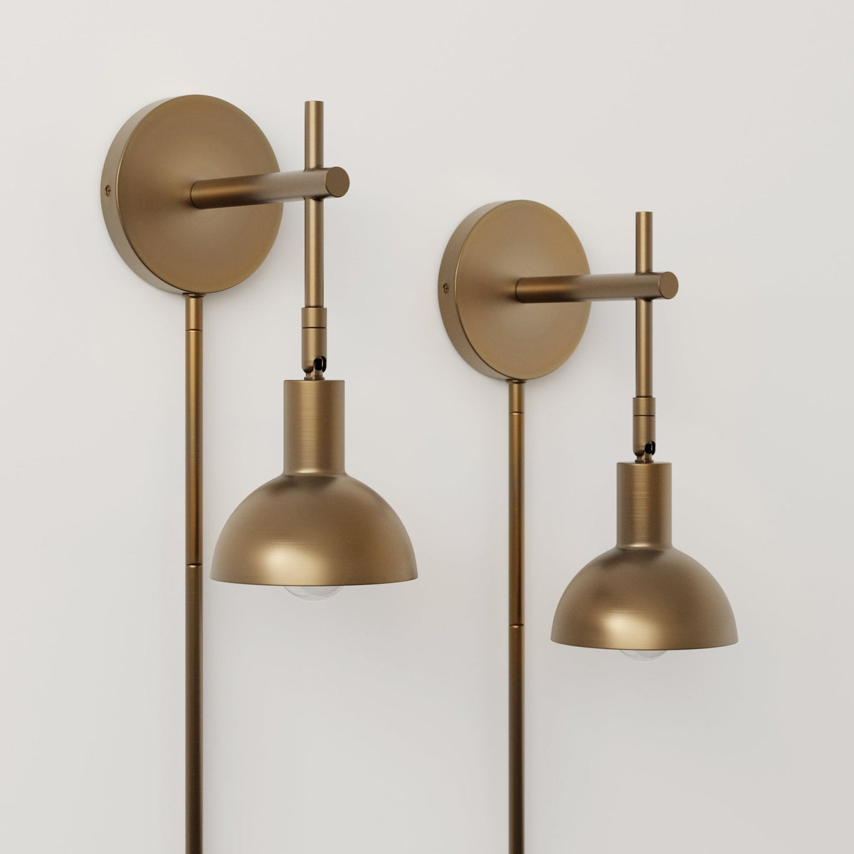 Tamlin Mid-Century Plug in Wall Light Brass Set of 2 | Nathan James