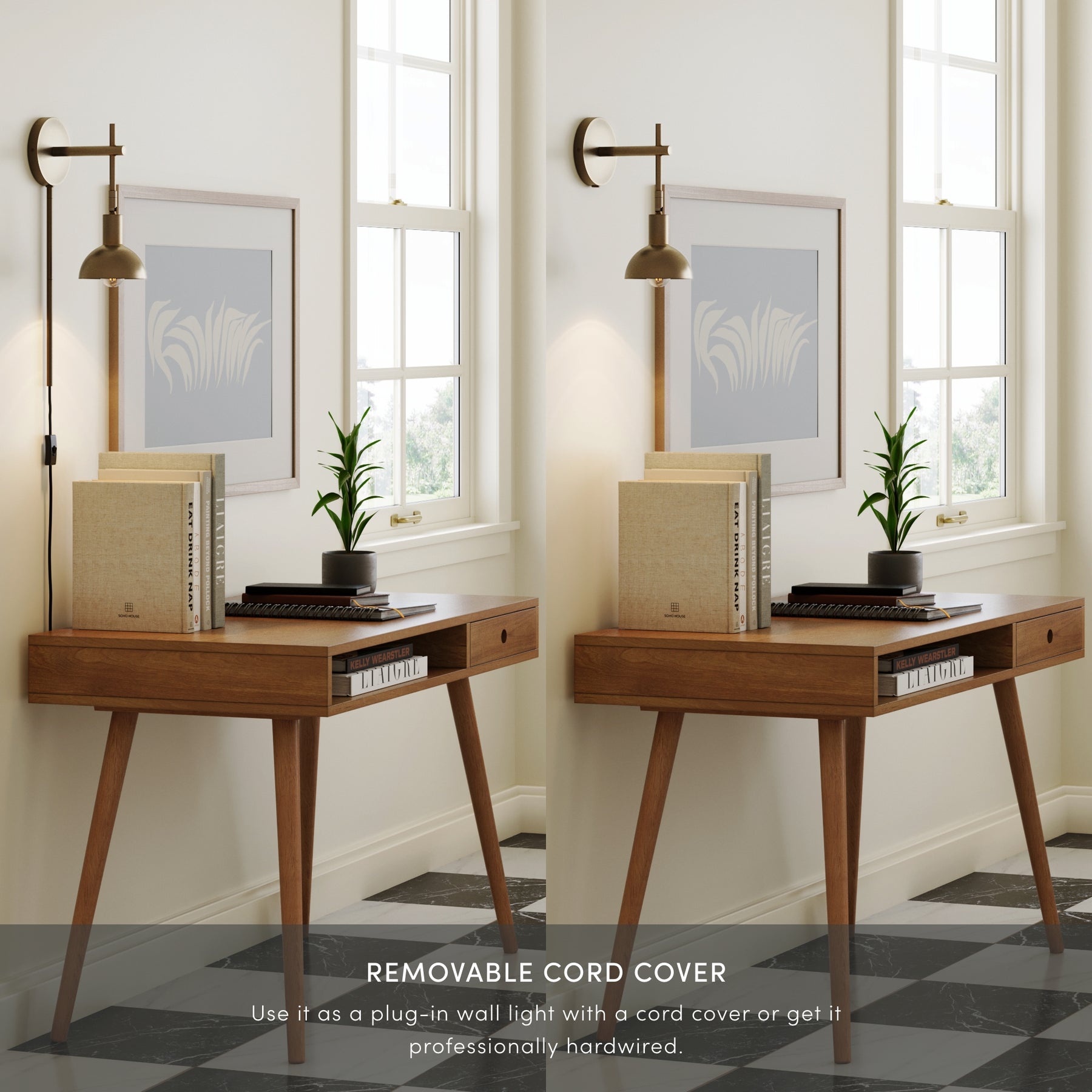 Tamlin Mid-Century Plug in Wall Sconce Light | Nathan James