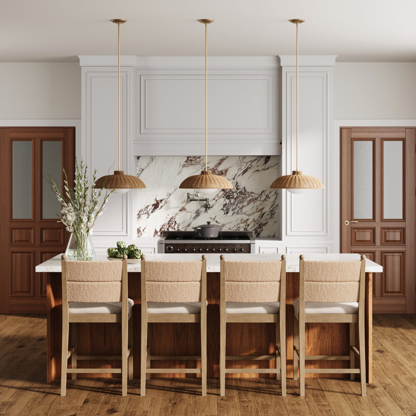 Cove Seagrass & Wood Counter Height Bar Stool Light Brown | Nathan James