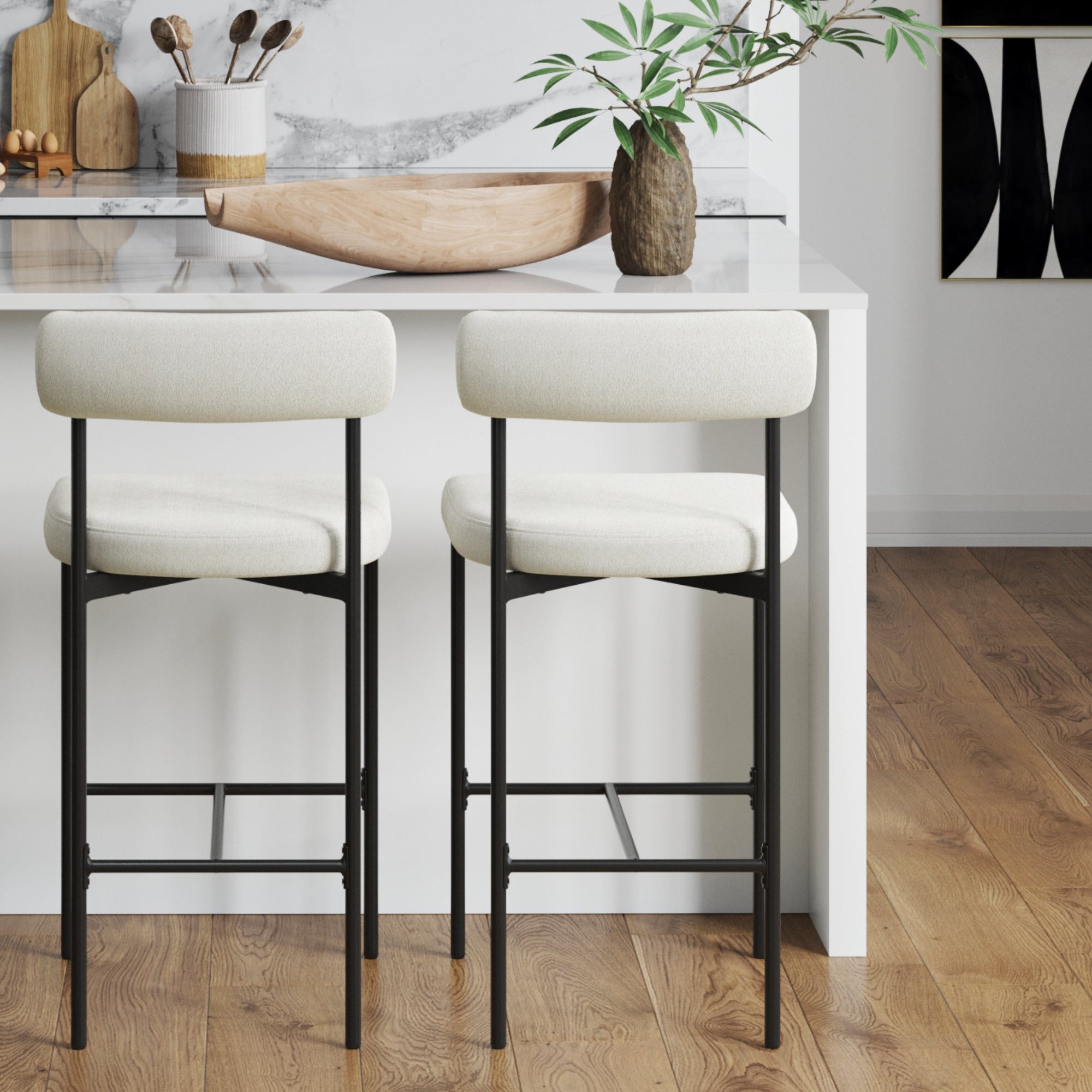Dahlia Industrial Counter Height Bar Stool Set of 2 | Nathan James