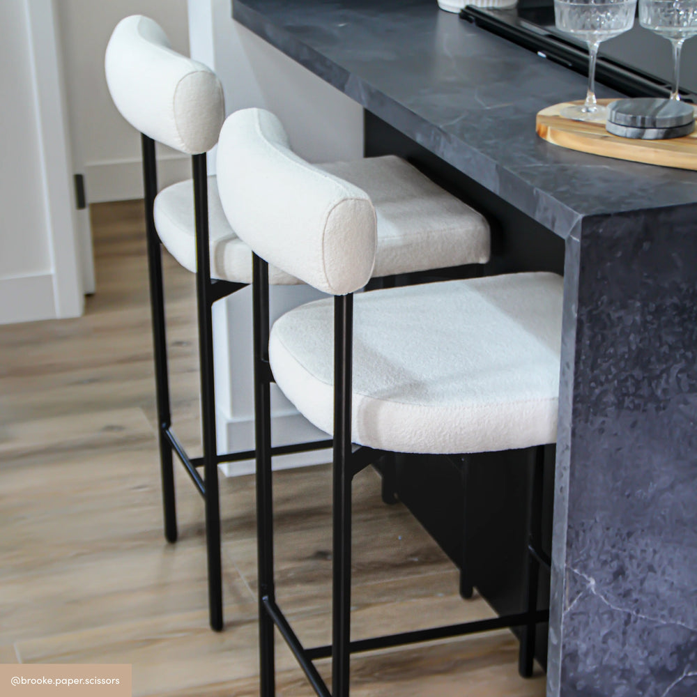 Dahlia Industrial Counter Height Bar Stool with Back | Nathan James
