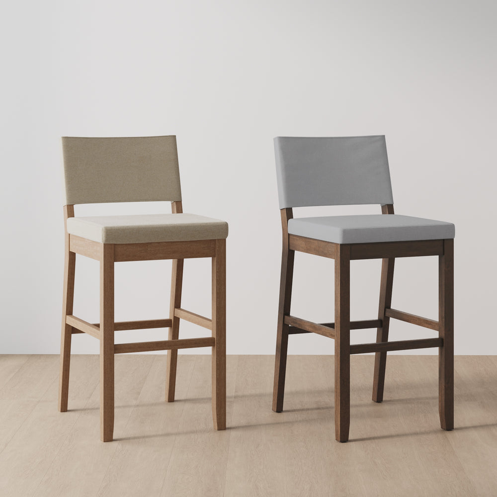 Linus Cushioned Counter Bar Stool with Back Set of 4 | Nathan James