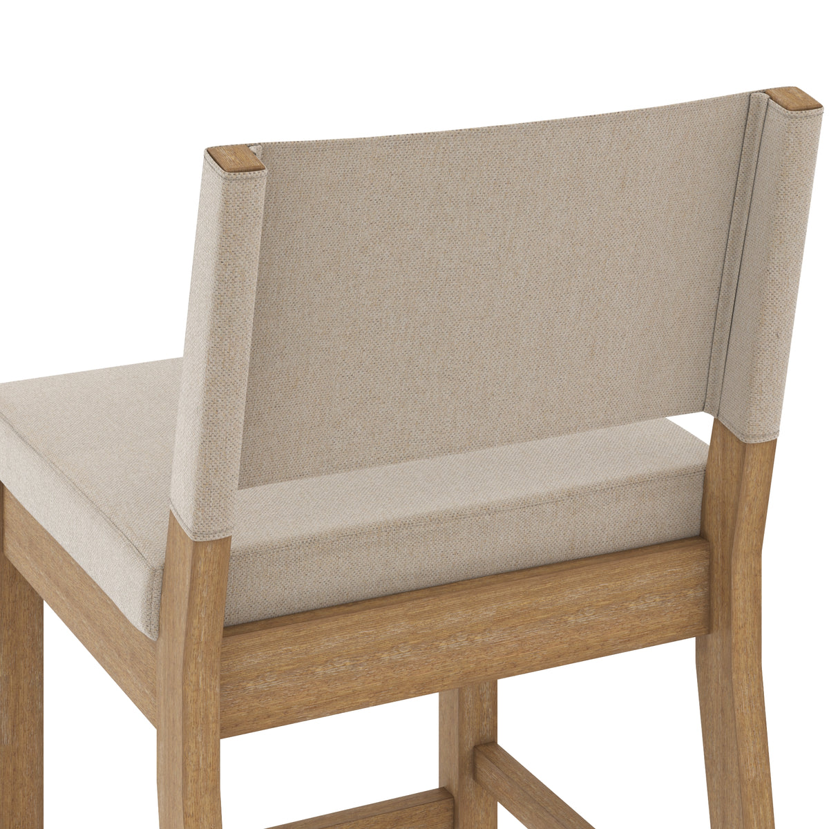 Linus Wood & Cushioned Counter Bar Stool with Back Flax | Nathan James