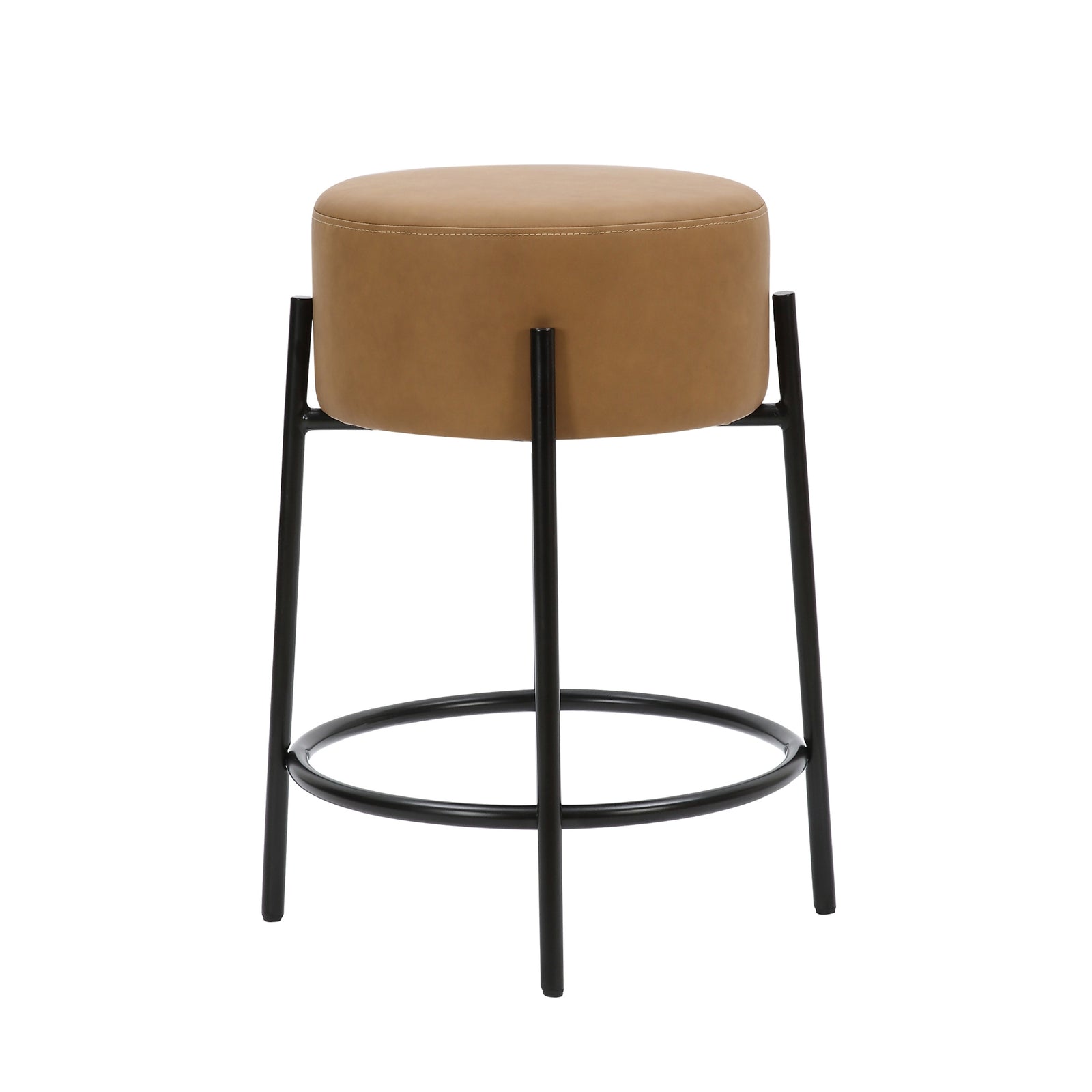 Isaac Round Mid-Century Backless Set of 4 Bar Stools | Nathan James