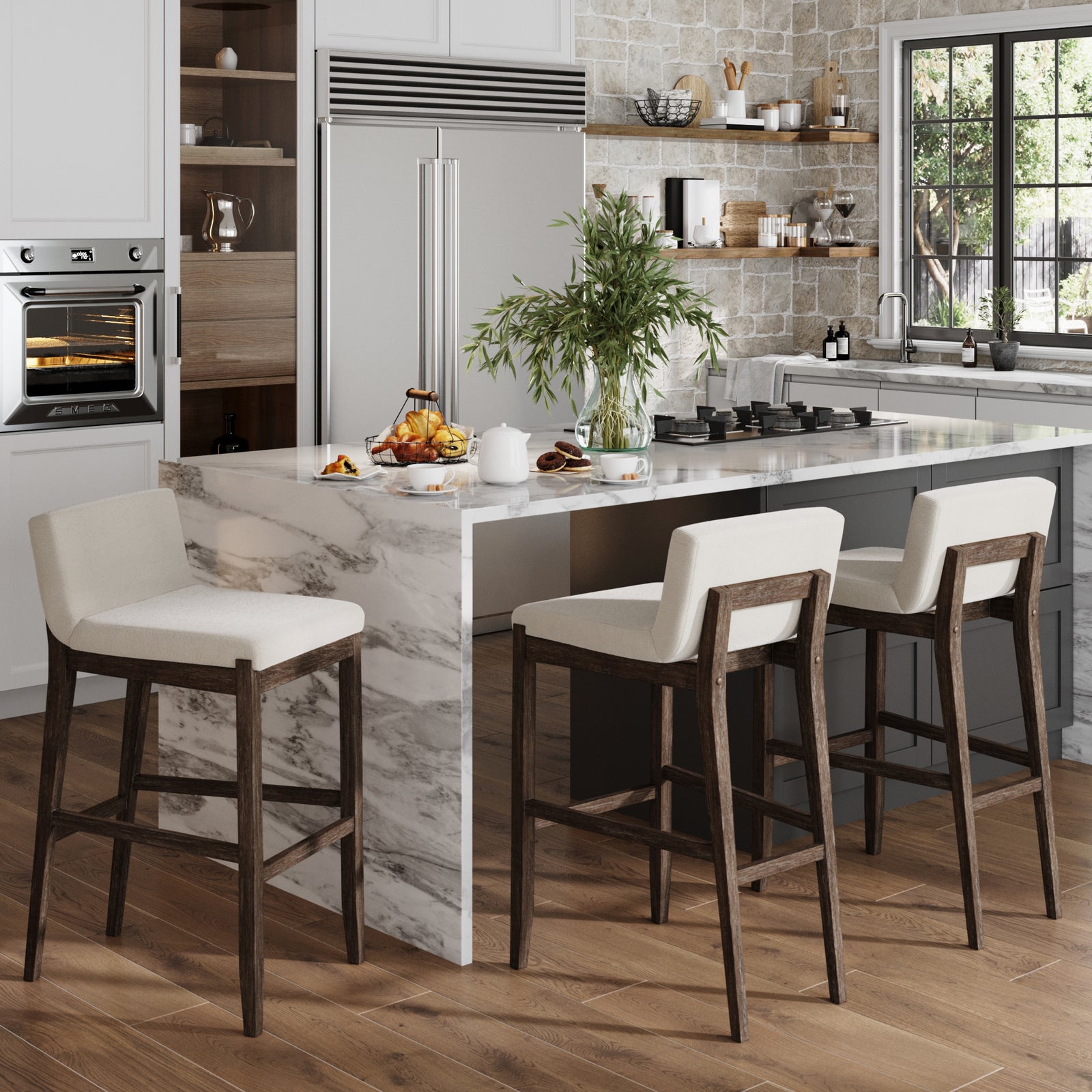 Gracie Scandinavian Bar Height Bar Stool Set of 3 | Nathan James