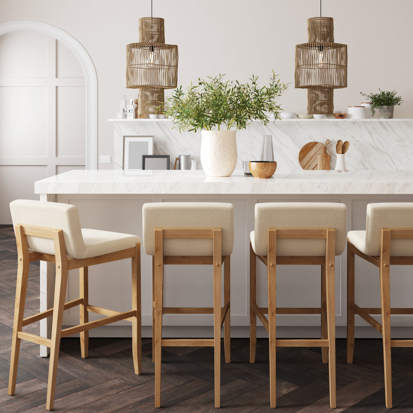 Gracie Bar Height Bar Stool Warm Pine Set of 4 | Nathan James