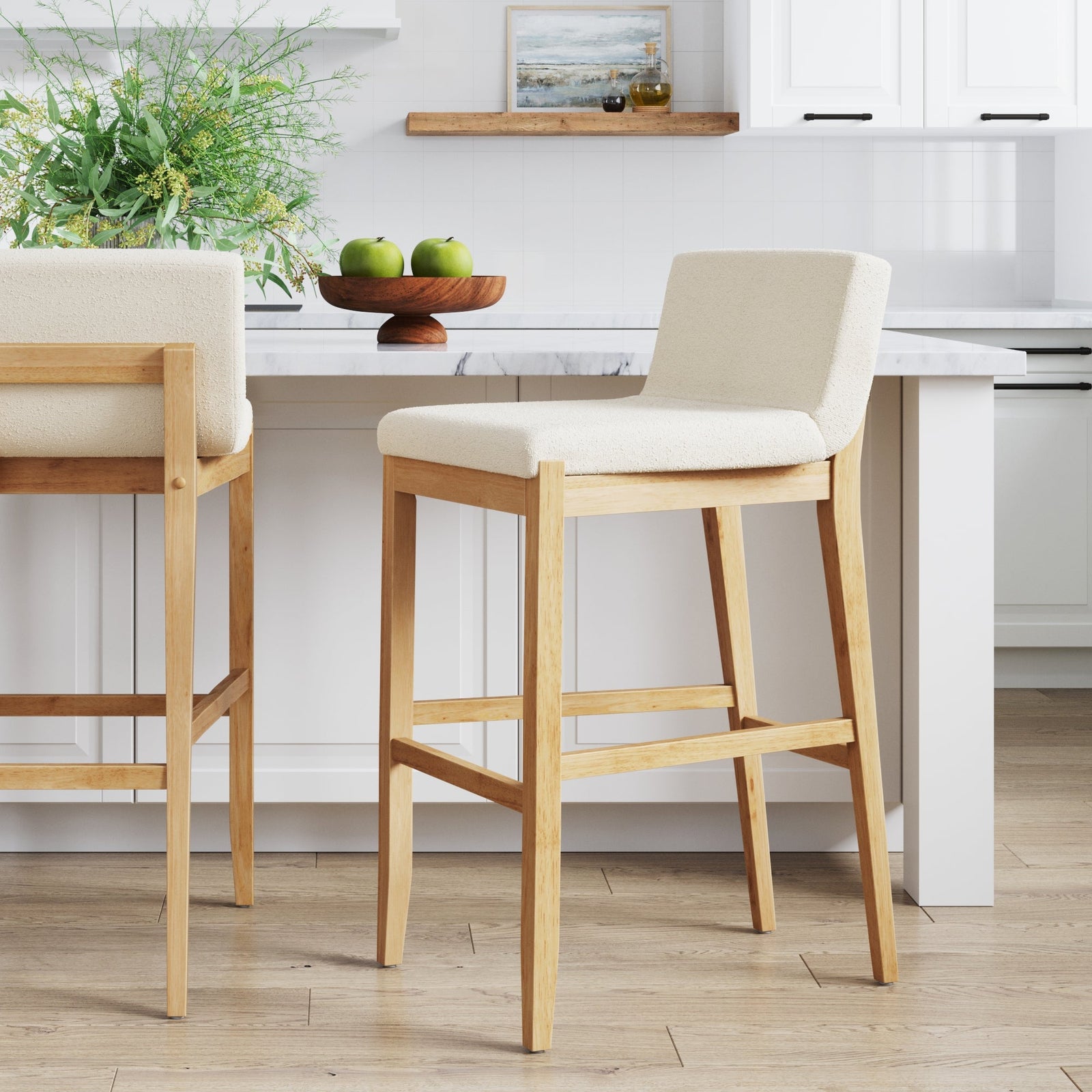 Gracie Upholstered Bar Height Bar Stool Warm Pine | Nathan James