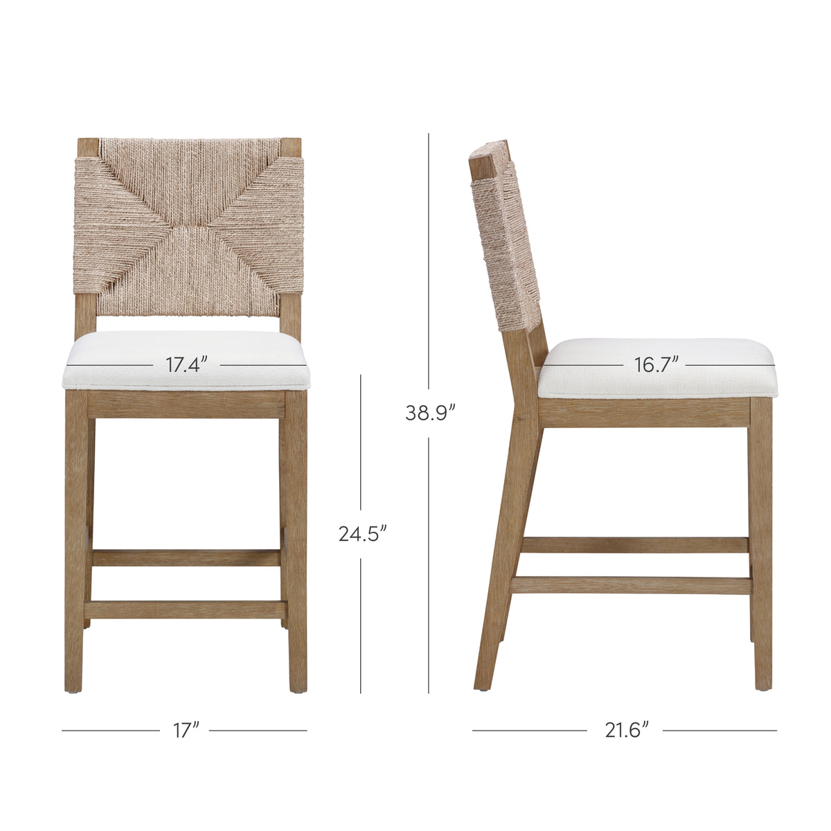 Beacon Bohemian Counter Height Bar Stool with Back | Nathan James