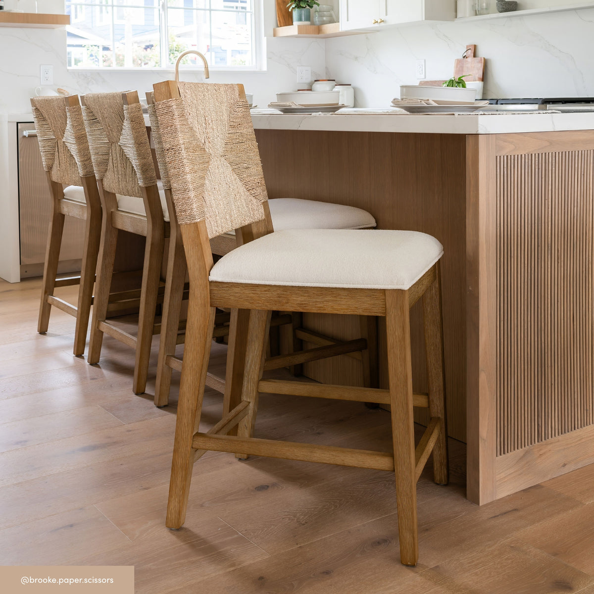 Beacon Bohemian Counter Height Bar Stool with Back | Nathan James