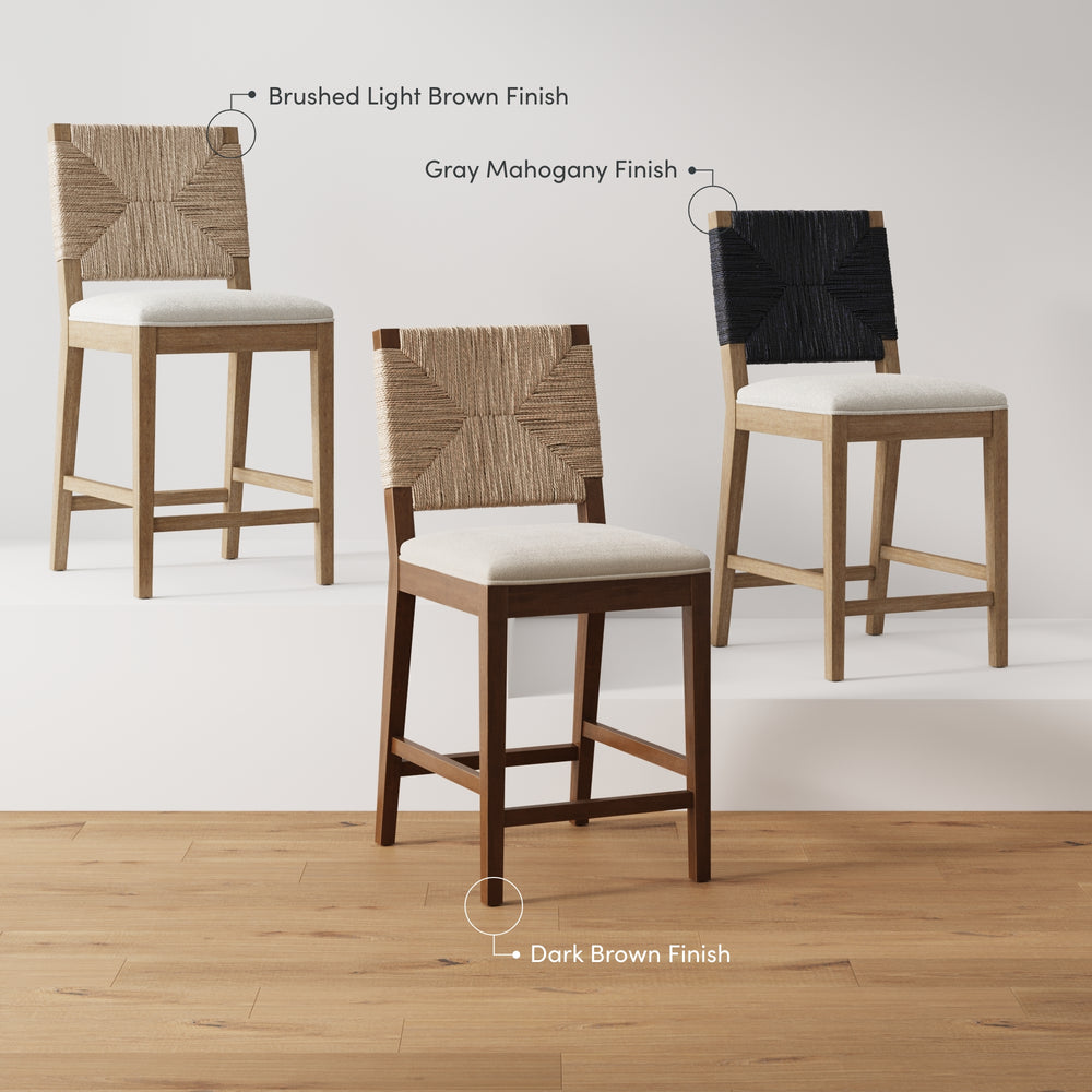 Beacon Bohemian Counter Height Bar Stool with Back | Nathan James