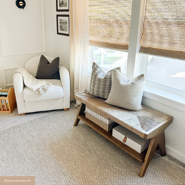 Beacon Bohemian Wood & Seagrass Entryway Bench | Nathan James