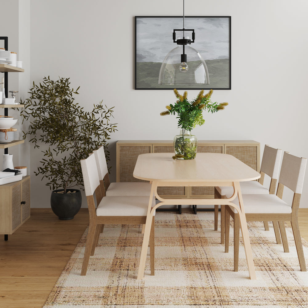 Linus Modern Farmhouse Wood Cushioned Dining Chair | Nathan James