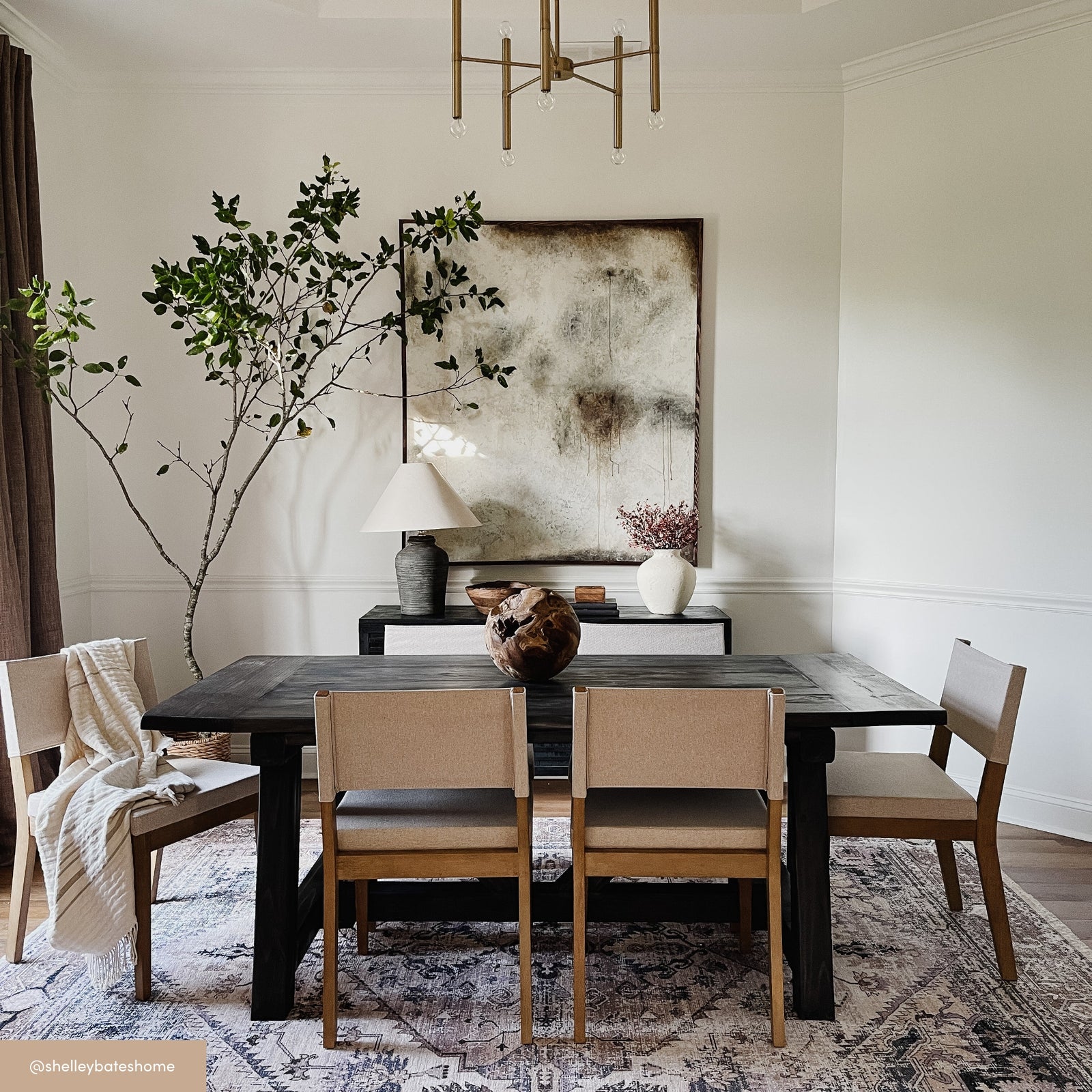 Linus Modern Farmhouse Wood Flax Cushioned Dining Chair | Nathan James