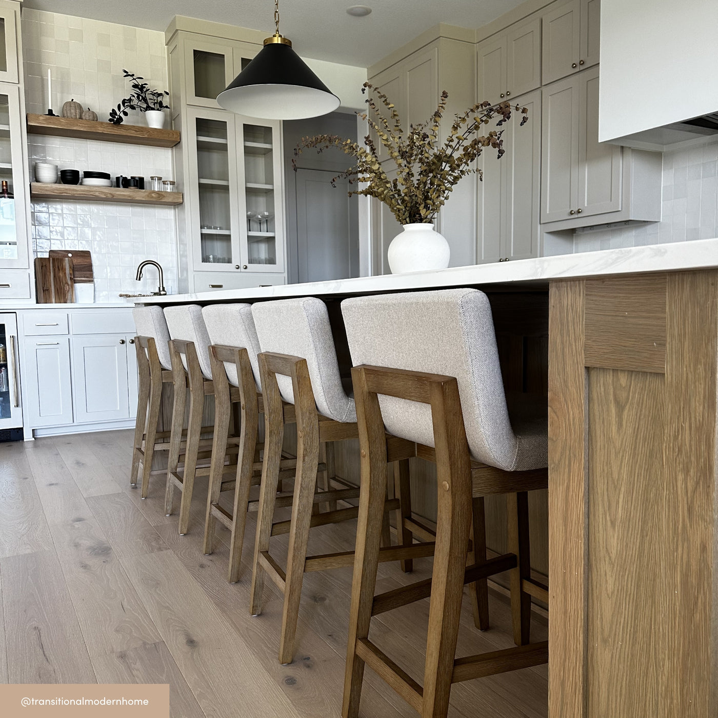 Gracie Modern Warm Pine Wood Bar Stool with Back | Nathan James