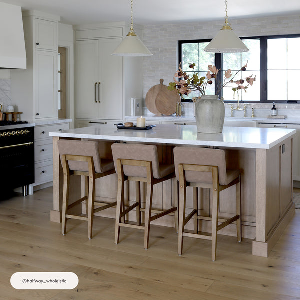 Gracie Modern Wood Light Brown Bar Stool with Back | Nathan James