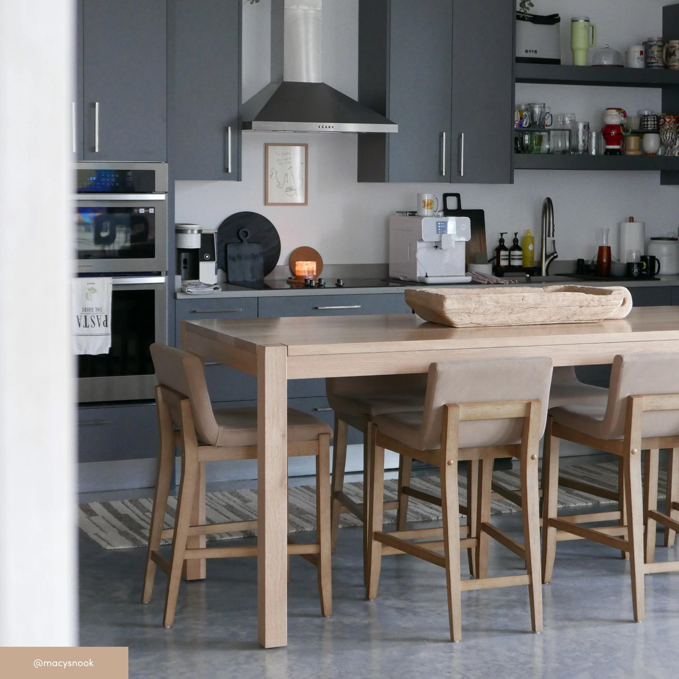 Gracie Modern Wood Light Brown Bar Stool with Back | Nathan James