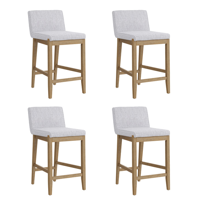 Gracie Modern Upholstered Counter Height Bar Stool with Back | Nathan