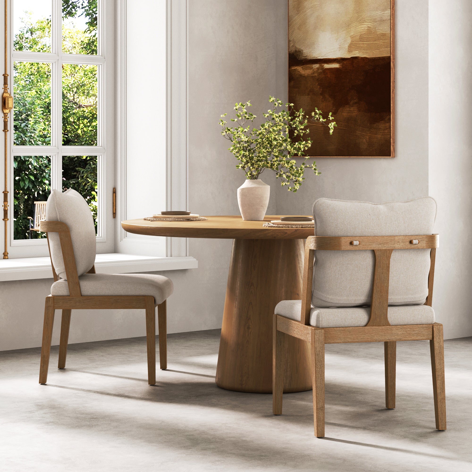 Chuck Scandinavian 2-Pack Dining Chair with Back | Nathan James