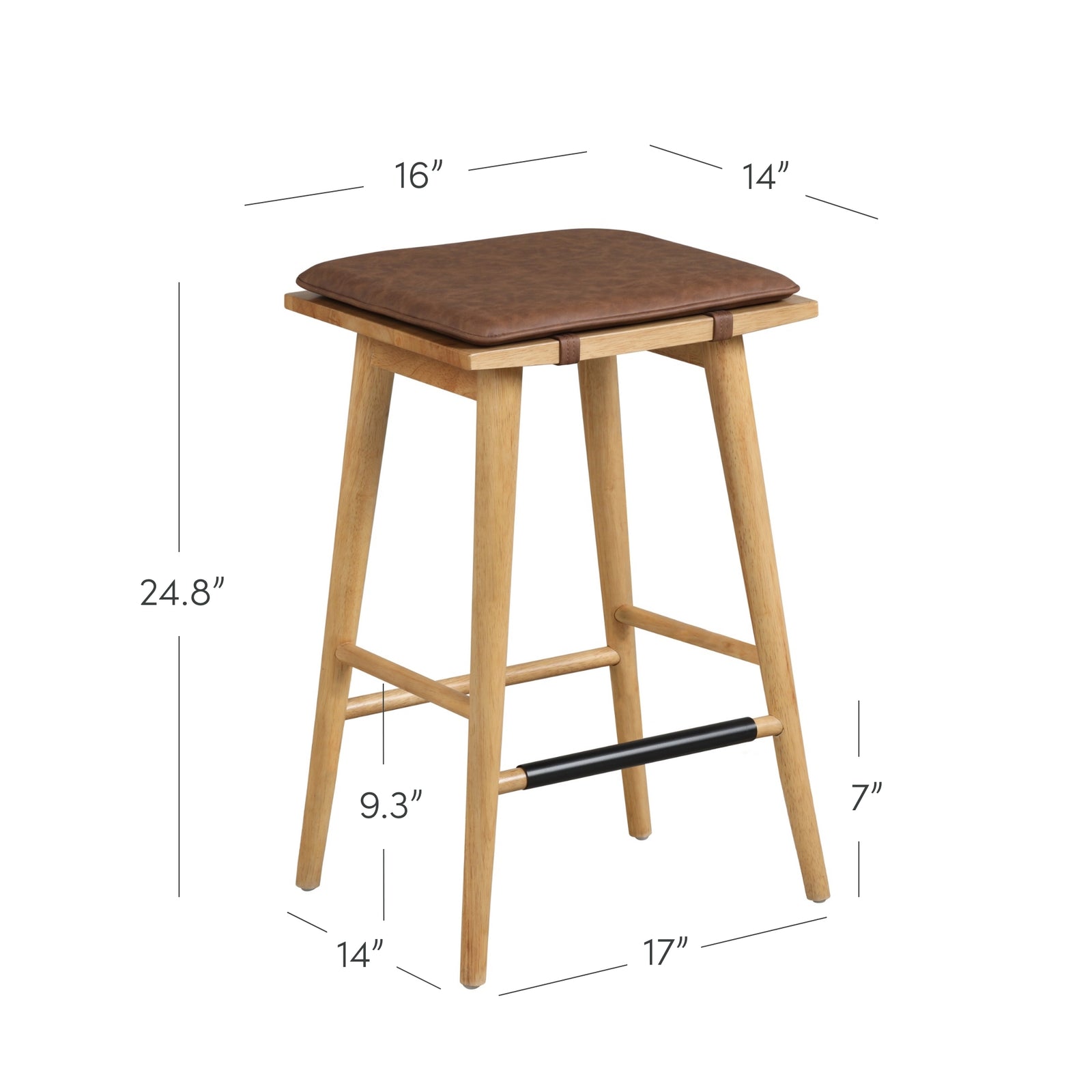 Barker Backless Warm Pine Wood Stool Set of 4 | Nathan James