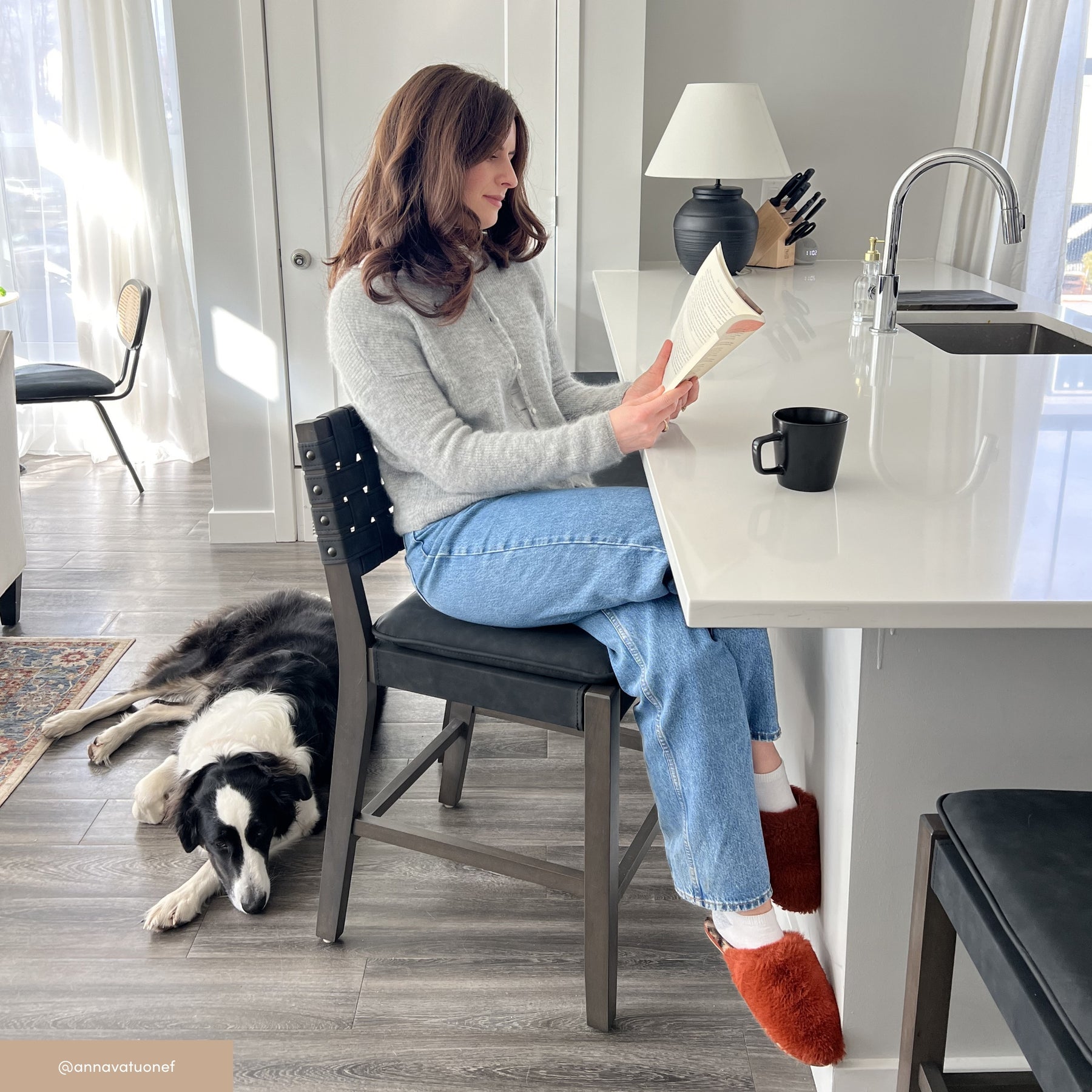 Cohen Mid-Century Modern Graphite Bar Stool with Back | Nathan James