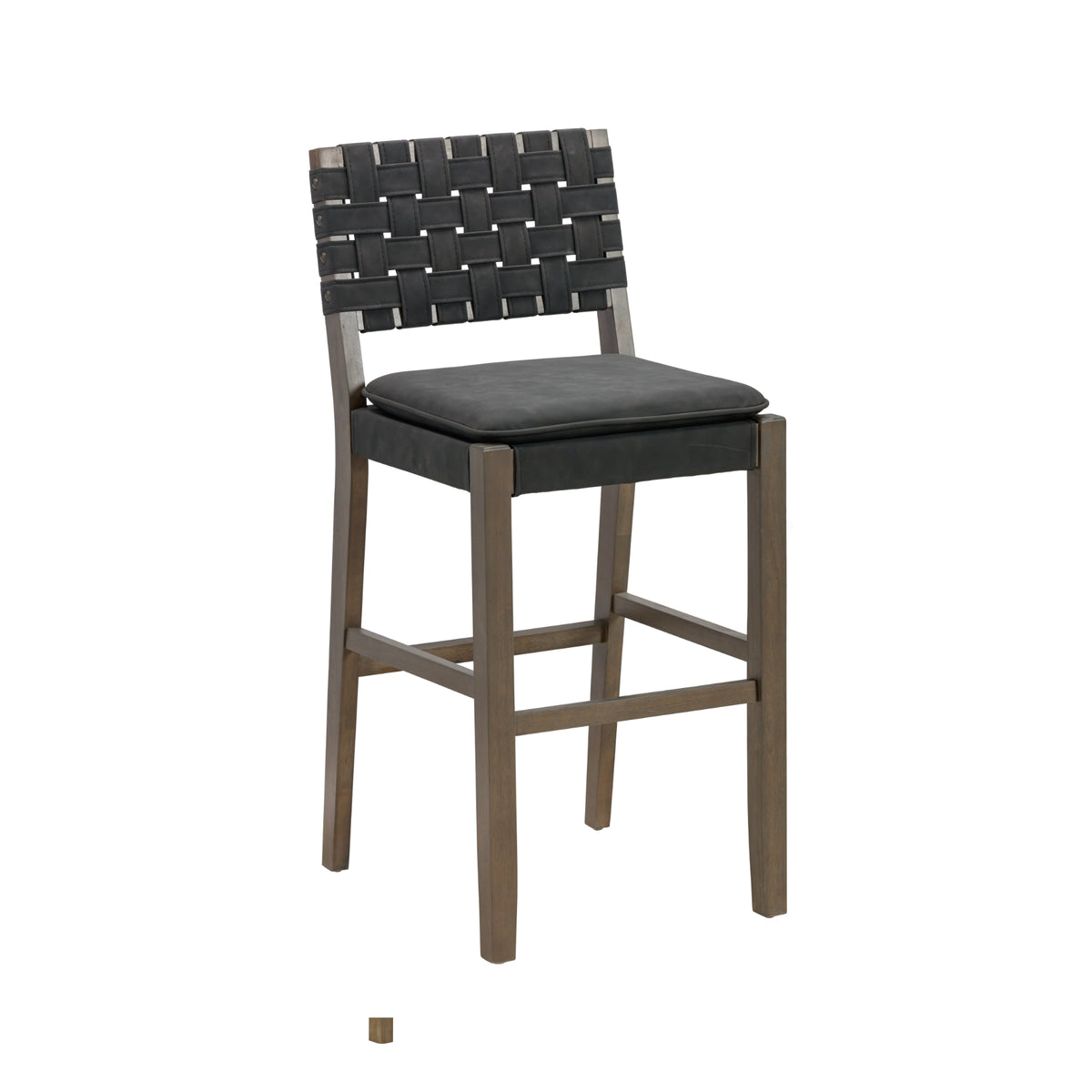 Cohen Black Bar Stool with Back Set of 3 | Nathan James