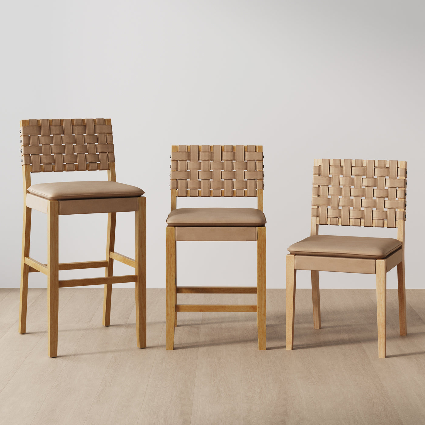 Cohen Mid-Century Modern Bar Stool With Back Set of 4 | Nathan James