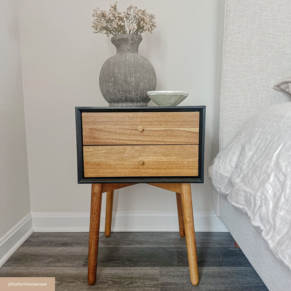 Harper Mid-Century Wood Nightstand Black Acacia | Nathan James
