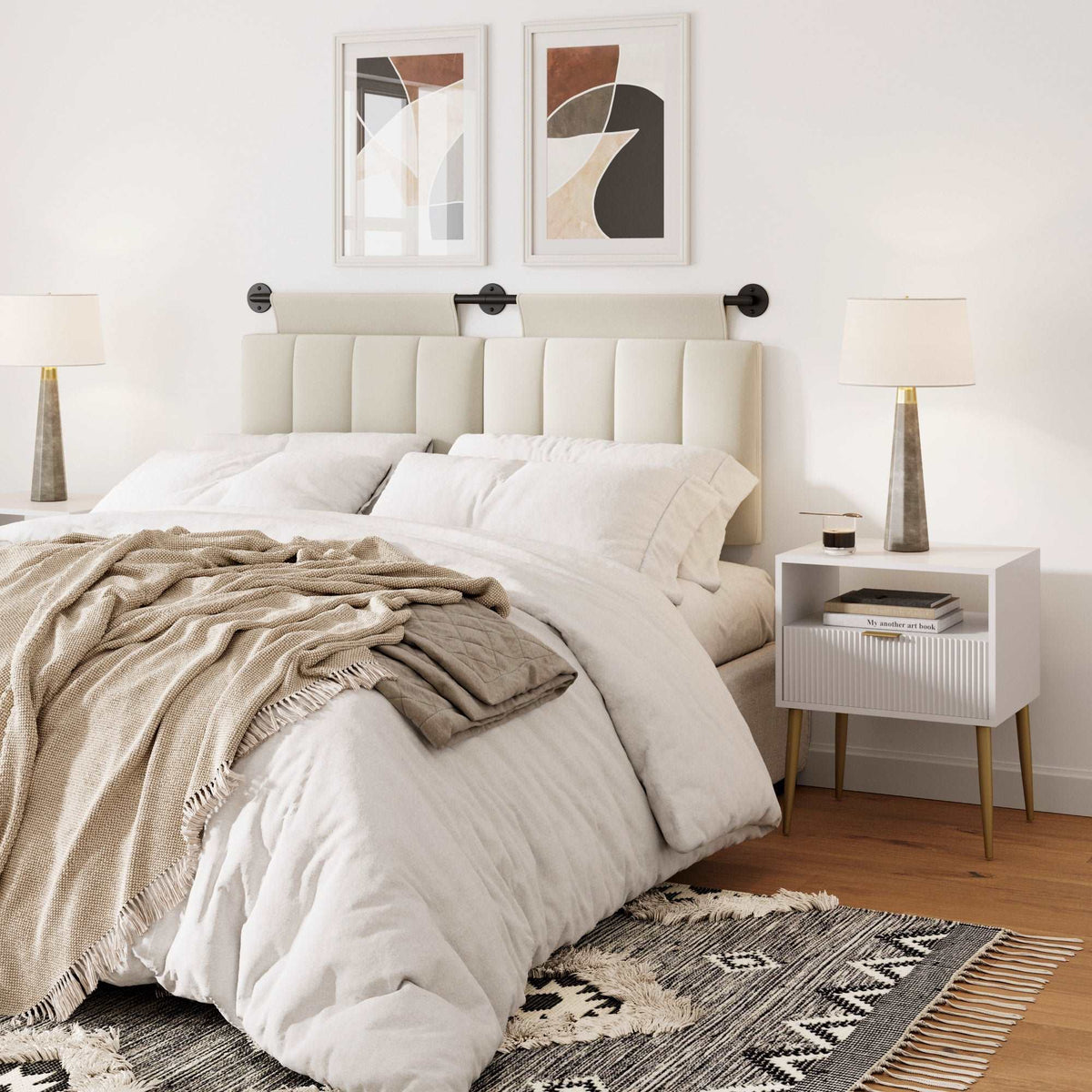 Jacklyn Modern Glam Fluted Nightstand with Drawer | Nathan James