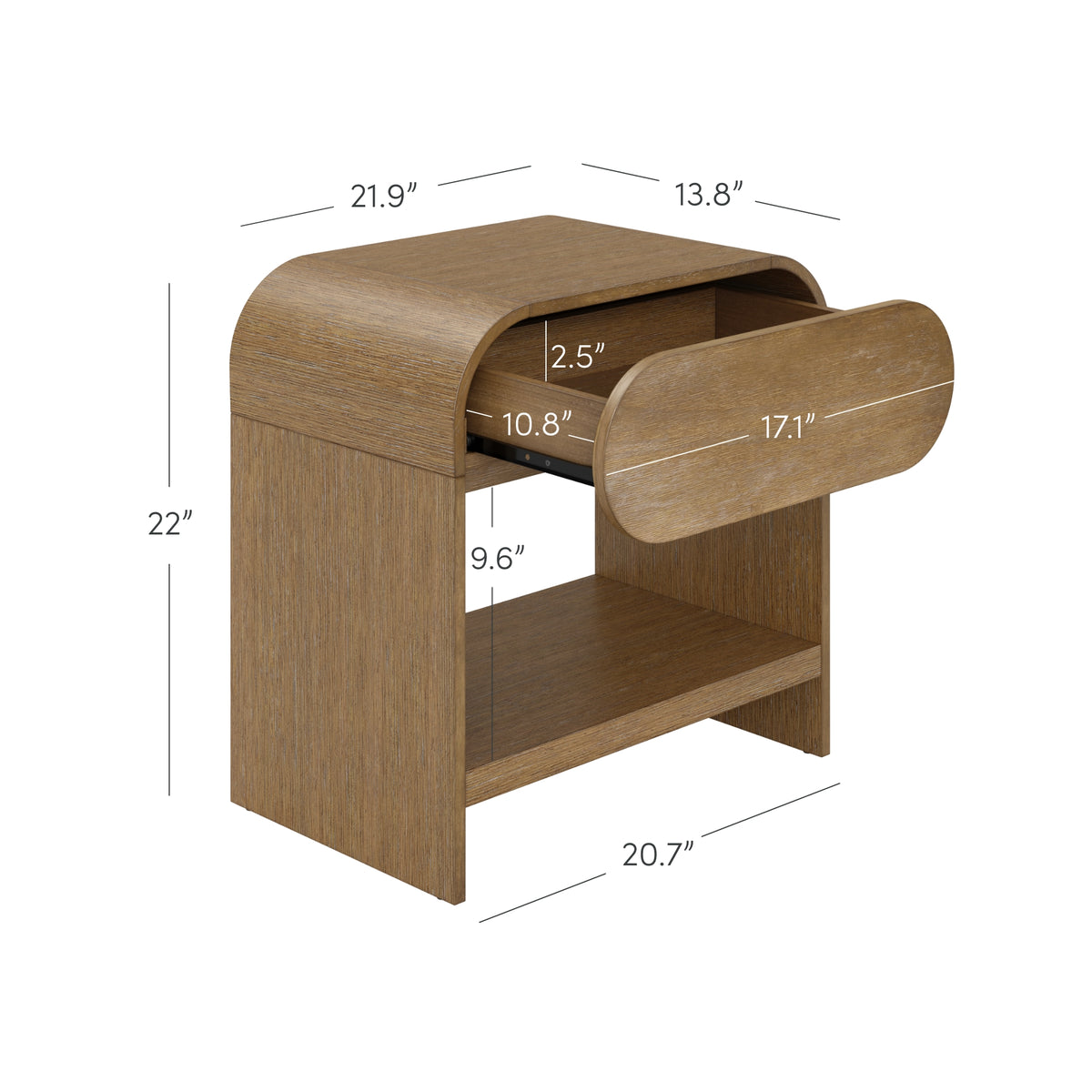 Iris Mid Century Modern Wood Arched End Table | Nathan James