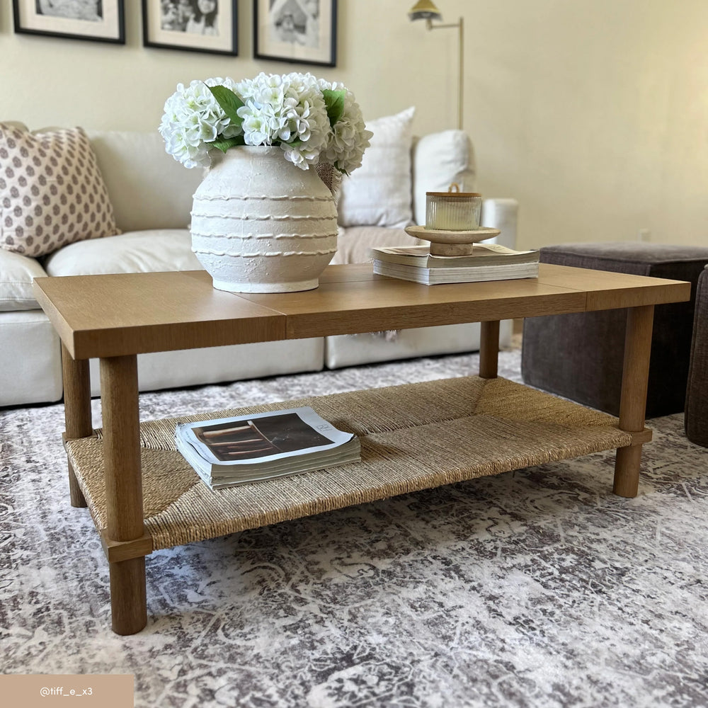 Beacon Boho Seagrass & Wood Coffee Table | Nathan James
