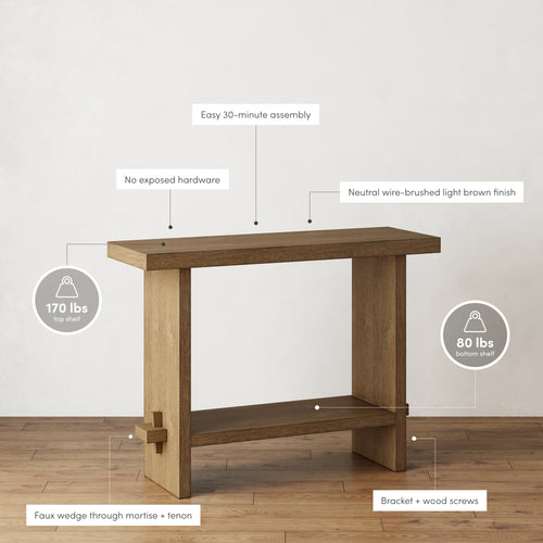 Virgo Wood Modern Farmhouse Console Sofa Table | Nathan James