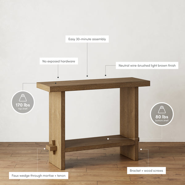 Virgo Wood Modern Farmhouse Console Sofa Table | Nathan James