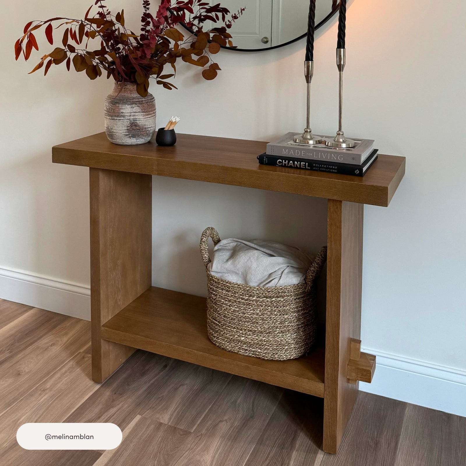 Virgo Modern Farmhouse Light Brown Sofa Table Set of 2 | Nathan James