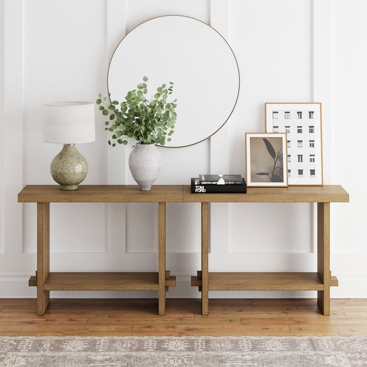 Virgo Wood Modern Farmhouse Console Sofa Table | Nathan James