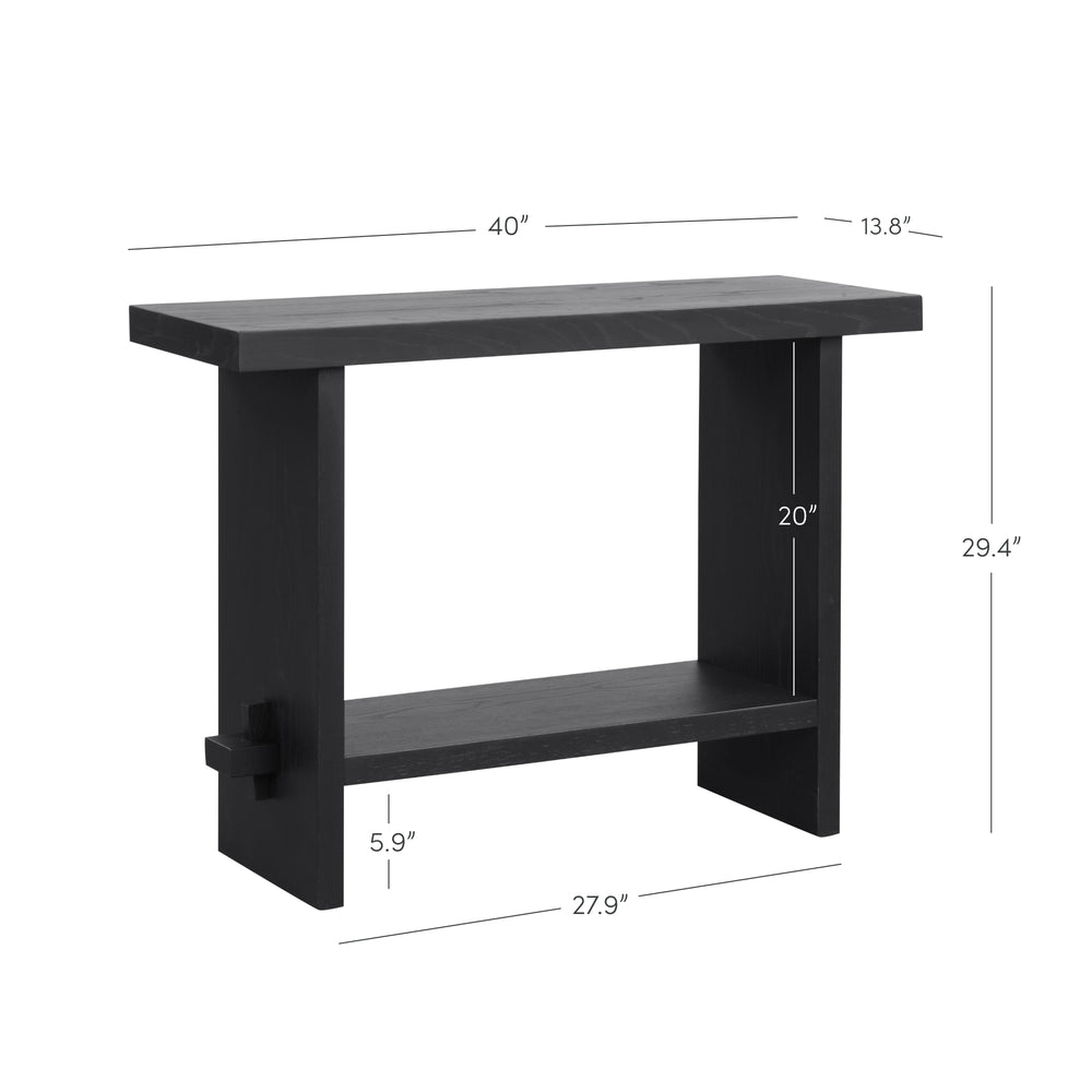 Virgo Modern Farmhouse Wood Console Table Black Oak | Nathan James