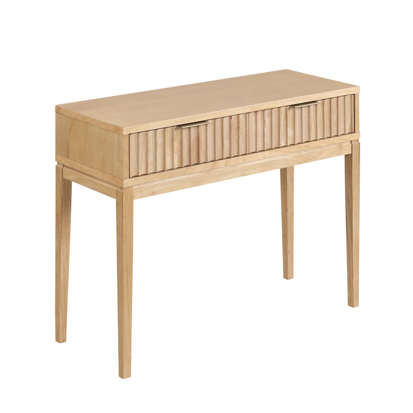 Wood Fluted Storage Console Sofa Table Warm Pine | Nathan James