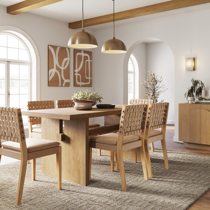 Briggs & Cohen Woven Dining Set Light Brown (6 Chairs) | Nathan James