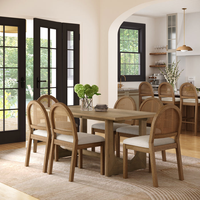 Solace Wood Dining Table for 6 with U Shaped Legs | Nathan James
