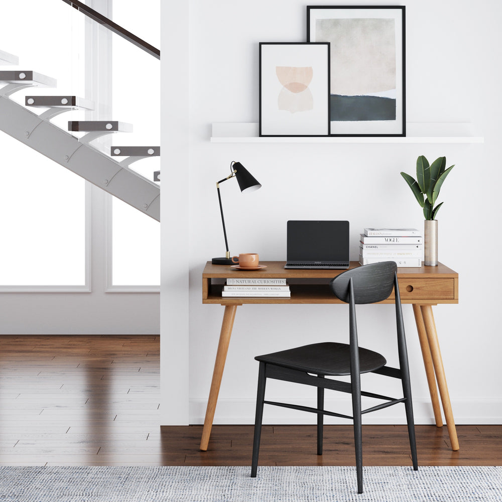 Parker Mid Century Modern Wood Acacia Desk with Drawer | Nathan James