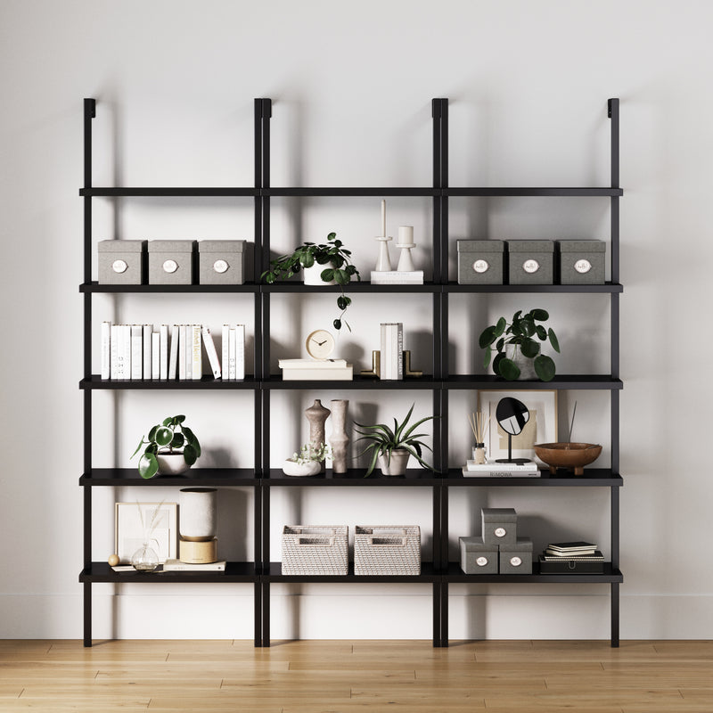 Theo Modern Industrial Bookcase Wood & Metal Set of 3 | Nathan James