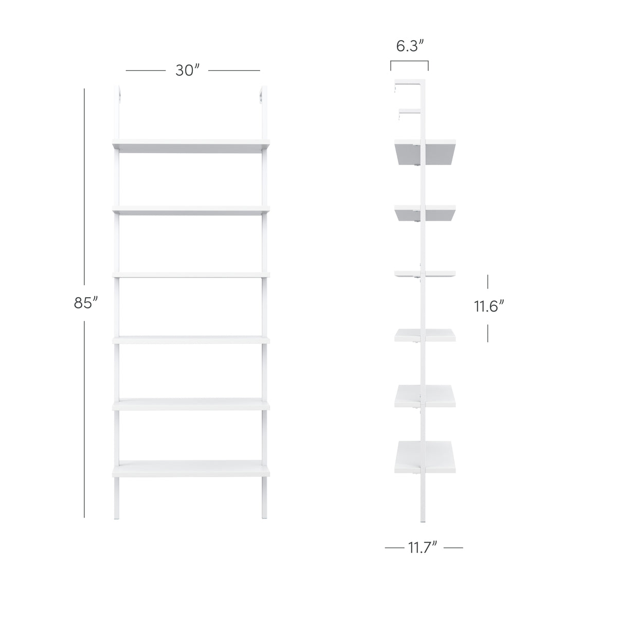 Theo White Ladder Bookshelf Wood & Metal Set of 2 | Nathan James