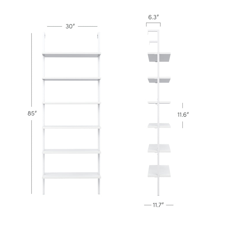Theo White Ladder Bookshelf Wood & Metal Set of 2 | Nathan James