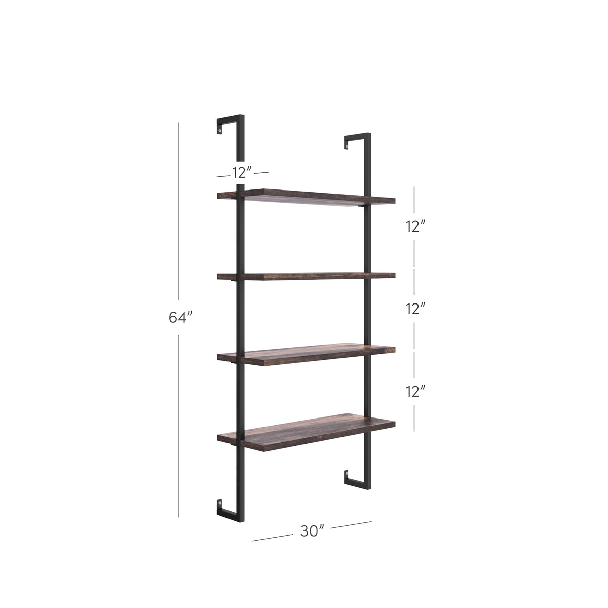 Theo Wood Floating Wall Mount Ladder Bookshelf | Nathan James