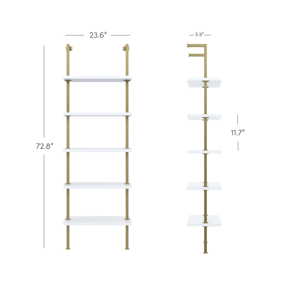 Theo Industrial Ladder Bookshelf Wood & Metal Set of 4 | Nathan James