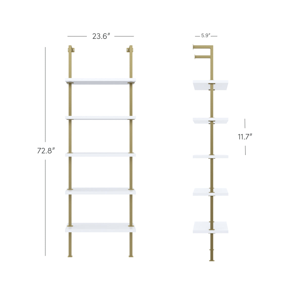 Theo Industrial Ladder Bookshelf Wood & Metal Set of 4 | Nathan James