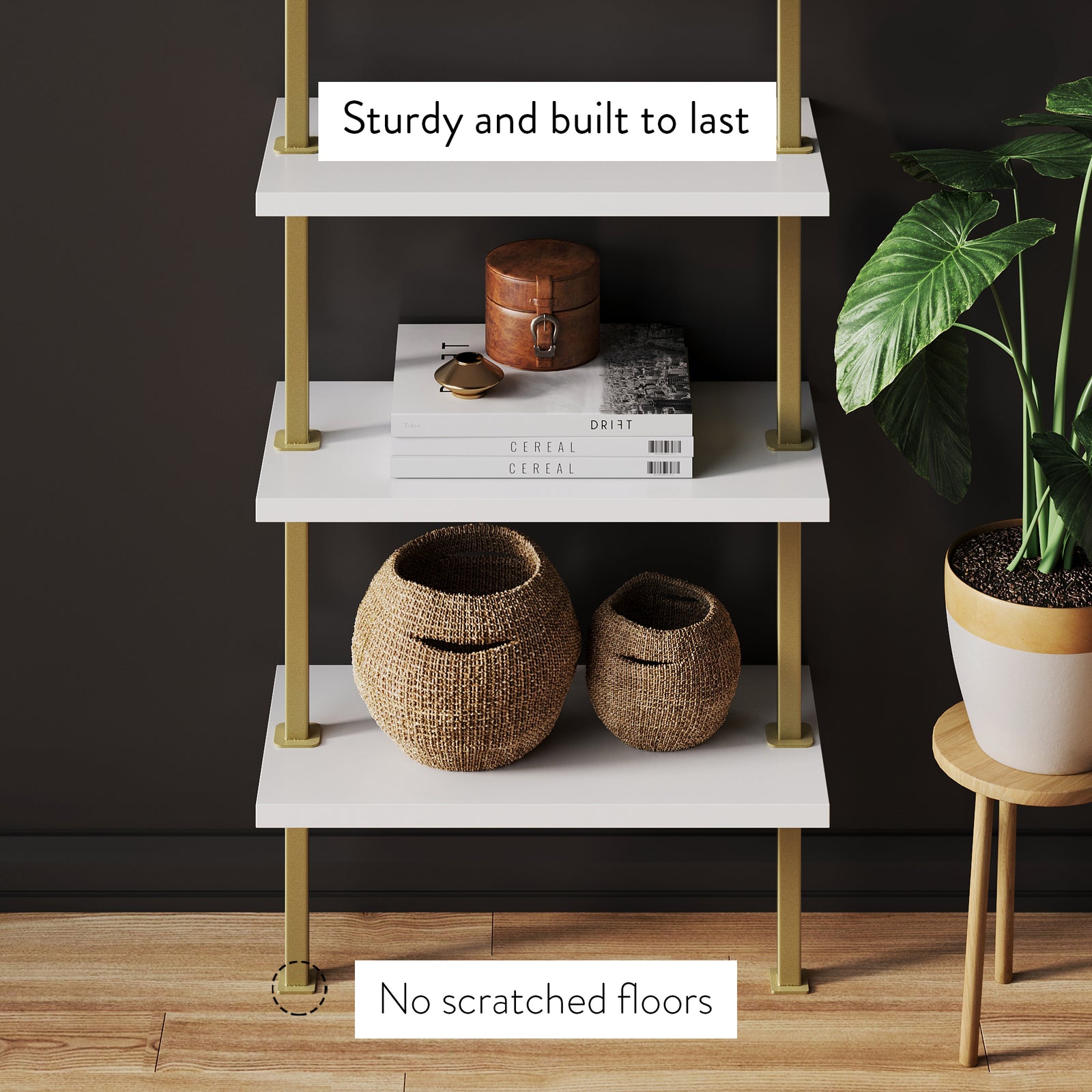 Theo Industrial Ladder Bookshelf Wood & Metal | Nathan James