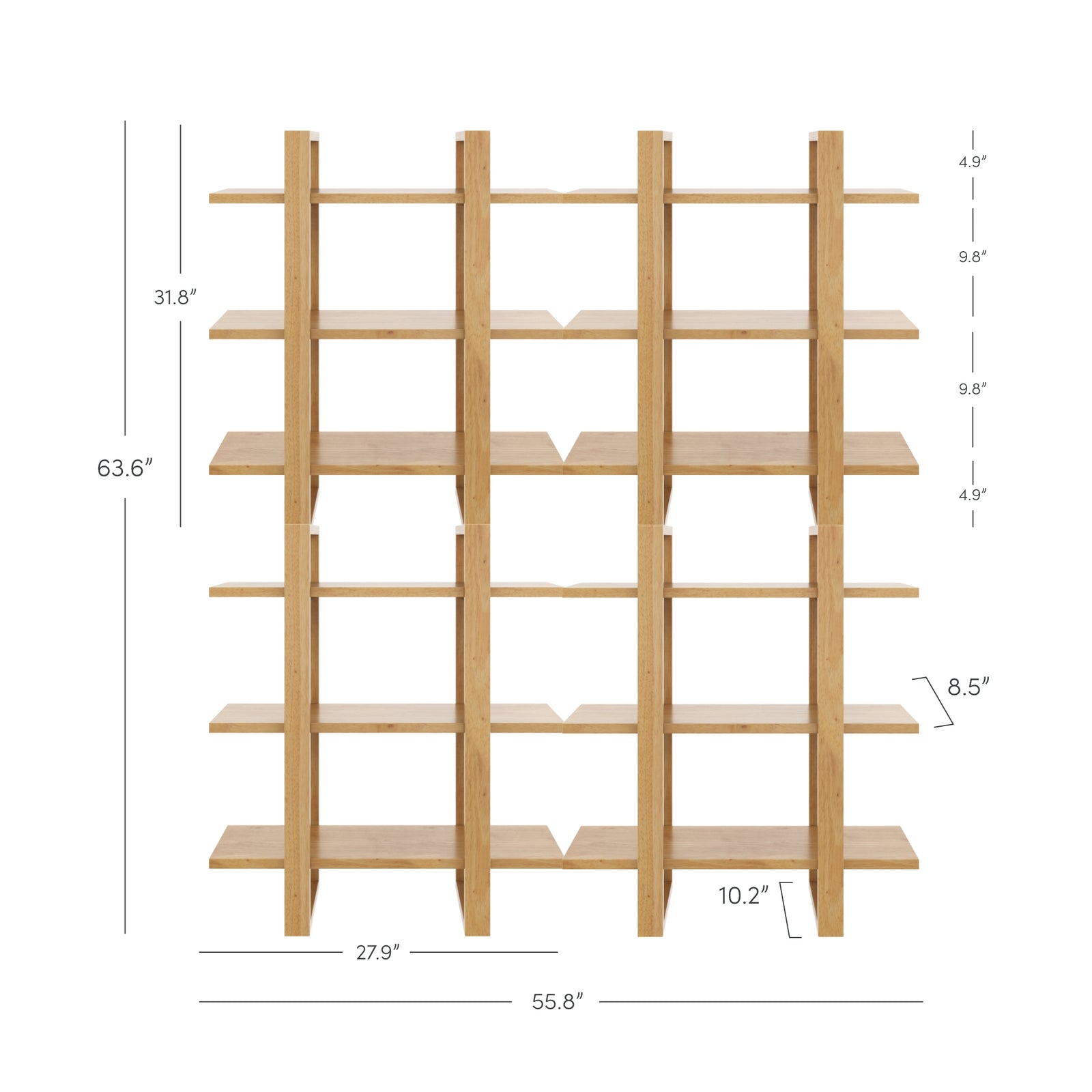 Benji Modern Farmhouse Warm Pine Wood Shelves Set of 4 | Nathan James